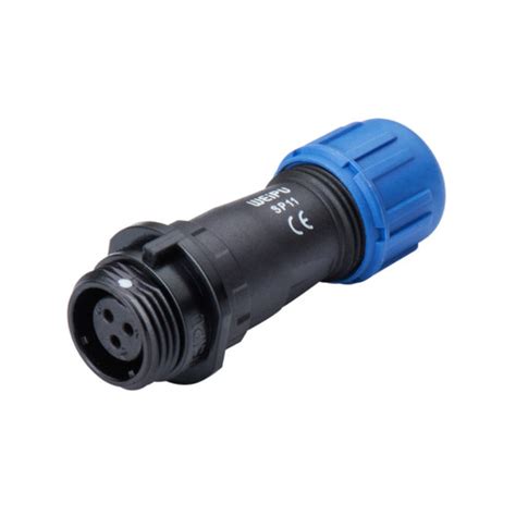 Buy 3 Pin Sp21 Female Ip68 Waterproof Solder Black Plug In Line Cable Connector Weipu Evelta