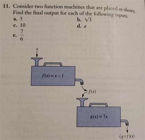 Solved 11 Consider Two Function Machines That Are Placed As