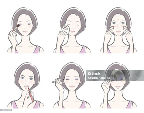 Illustration Of A Woman Doing Makeup Stock Illustration Download
