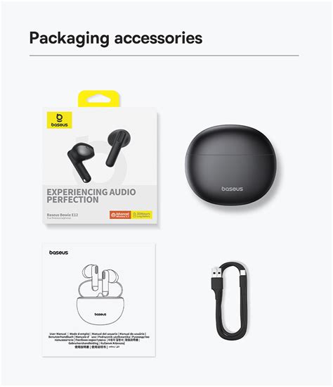 Baseus Bowie E Tws True Wireless Bluetooth Headphones Short Stem Design Hrs Audio Playback