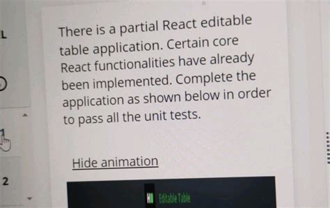 There Is A Partial React Editable Table StudyX