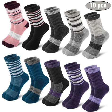 Loritta 10 Pairs Pack Warm Wool Socks For Women Thick Knit Thermal Boot