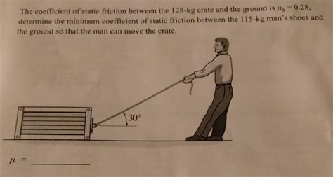 Solved The Coefficient Of Static Friction Between The 128 Kg