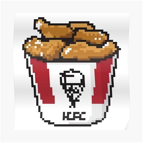 Kfc Bucket Pixel Art Premium Matte Vertical Poster Sold By Jon