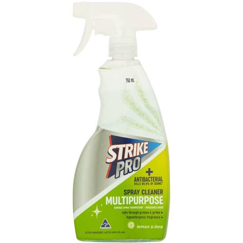Strike Pro Antibacterial Multipurpose Spray Cleaner Lemon And Lime 750ml