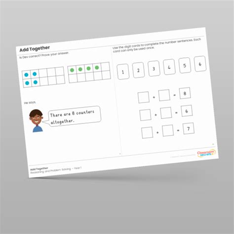 Year 1 Add Together Reasoning And Problem Solving Resource Classroom Secrets