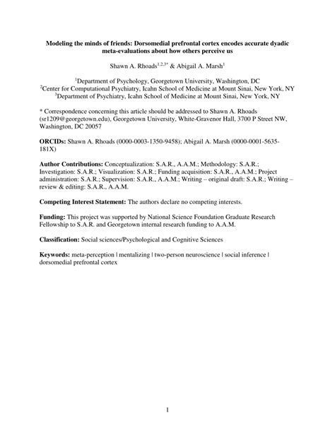 Pdf Modeling The Minds Of Friends Dorsomedial Prefrontal Cortex