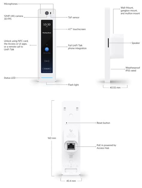 Ua G2 Pro Ubiquiti Unifi Access Reader G2 Professional 2 Way Intercom Unlock Via Nfc Or