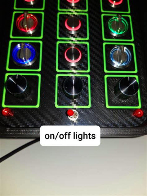 Pc Usb Button Box 3d Printed Carbon Style With Neon Squares 29 Functions Back Lit Red For Sim