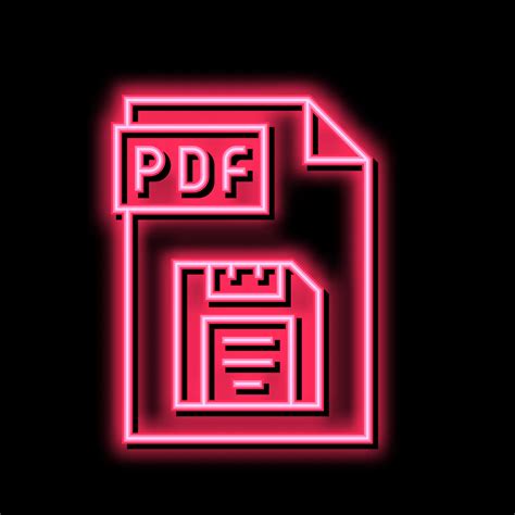 Save Pdf File Neon Glow Icon Illustration Vector Art At Vecteezy