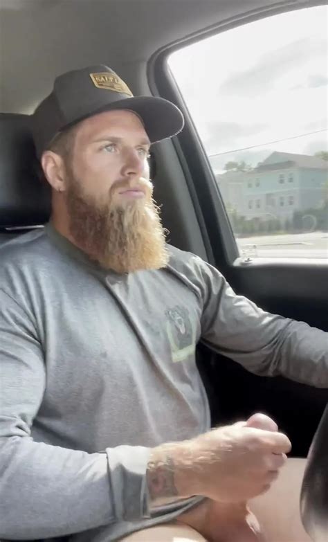 Muscle Ginger Redneck Driving His Truck