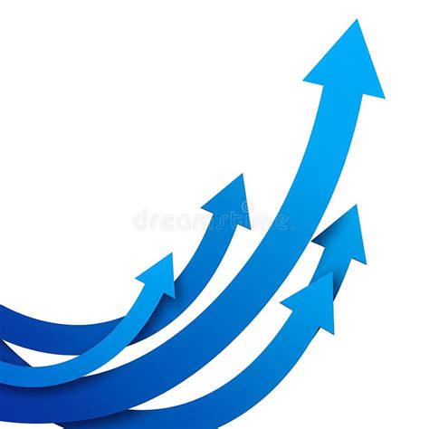 Five Blue Arrows Curving Upward Against A White Background Each Arrow