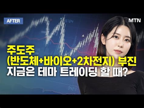이수연의 After 주도주 반도체바이오2차전지 부진 지금은 테마 트레이딩 할 때 머니투데이방송 증시 증권