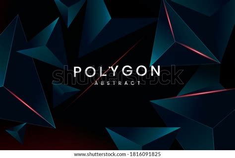 Abstract Dark Blue Triangle Background Red Stock Vector Royalty Free