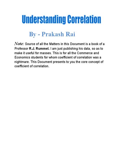 Pdf Concept Of Coefficient Of Correlation Dokumentips