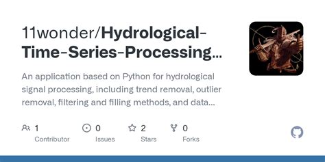 Github 11wonderhydrological Time Series Processing Applications An Application Based On