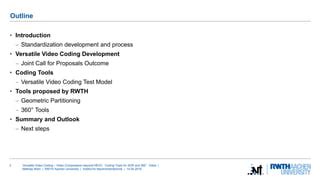 Versatile Video Coding Video Compression Beyond HEVC Coding Tools For SDR And Video PPT