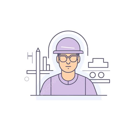 엔지니어 아이콘 벡터 일러스트 레이 션 안전모를 쓴 건설 노동자 남자 건축가 직계 아이콘 Png 일러스트 및 벡터 에