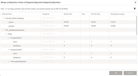 “compile Configuration Values Of Application Parameters“ Dialog