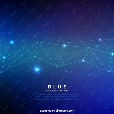 다각형 스타일과 파란색 배경 무료 벡터