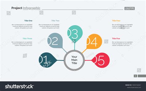 Five Steps Strategy Slide Template Stock Vector Royalty Free
