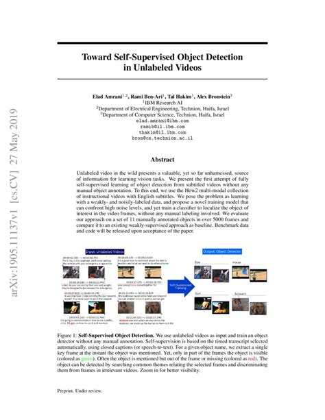 Toward Self Supervised Object Detection In Unlabeled Videos Deepai