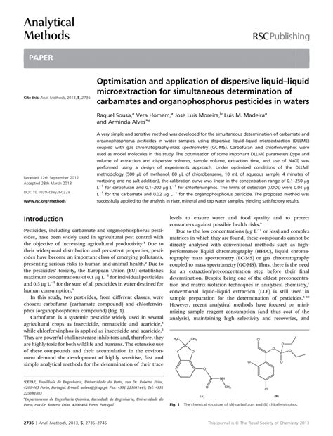 Pdf Optimization And Application Of Dispersive Liquidliquid