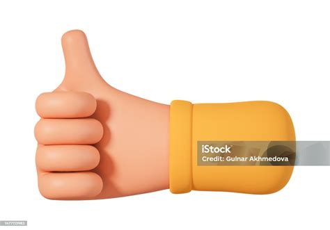 엄지손가락을 치켜든 손 제스처 3d 그림이 흰색 배경에 격리되어 있습니다 3d 만화 손 엄지 손가락 또는 기호 좋아 3차원 형태에 대한 스톡 사진 및 기타 이미지 Istock
