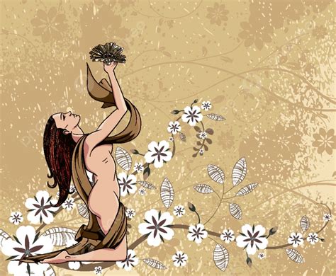 Vector Vintage Grunge Background With Sexy Girl Woman Illustration Decor Background Image And