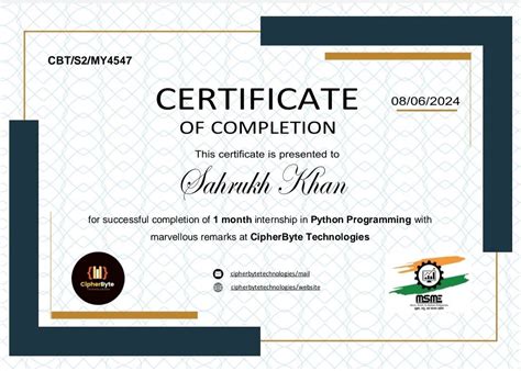 Sahrukh Khan On Linkedin Cipherbyte Cbtcip Internship