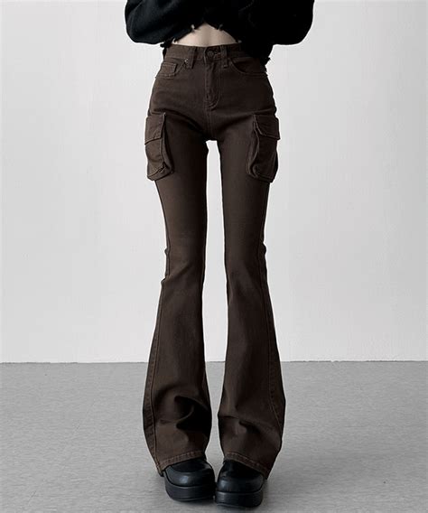 [ootj] 버블힙 카고 S라인 스판 부츠컷 팬츠 에이블리