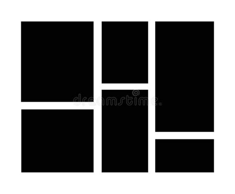 Template Composition Grid For Photos Realistic Collage Stock Vector