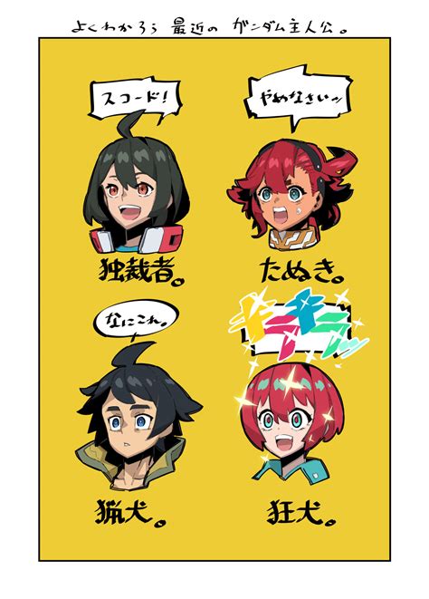 Suletta Mercury Amate Yuzuriha And Mikazuki Augus Gundam And More Drawn By Gangure