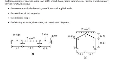 Solved Perform A Computer Analysis Using Sap 2000 Of Each