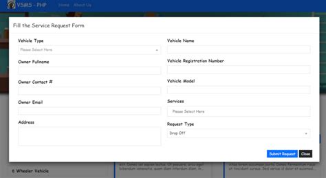 Vehicle Service Management System In Php Mysql Free Download Source Code Campcodes