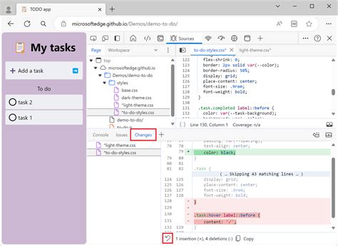 使用“更改”工具跟踪对文件的更改 Microsoft Edge Developer Documentation Microsoft Learn