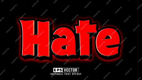Premium Vector Hate Editable Text Effect Vector With Cute Background