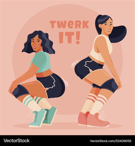 Hand Drawn Flat Twerk Royalty Free Vector Image
