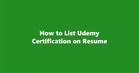Udemy Certification Listing Tips And Examples
