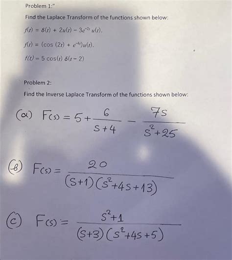 Solved Find The Laplace Transform Of The Functions Shown