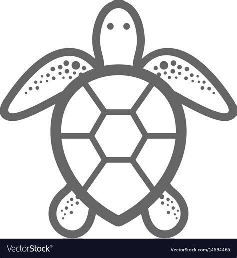 Sea Turtle Outline Icon Summer Vacation Royalty Free Vector