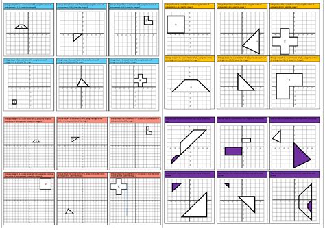Transformations Enlargements Worksheets Positive Negative And