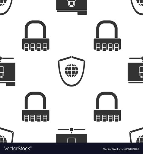 Set Ftp Folder And Lock Shield With World Globe Vector Image