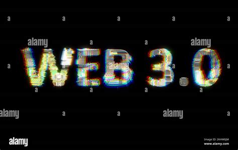 Glitch And Chromatic Aberrance Cybernetical Text Web 3 0 On Black Isolated Object 3d