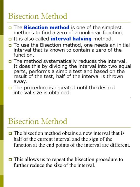 An In Depth Explanation Of The Bisection Method For Finding The Zeros