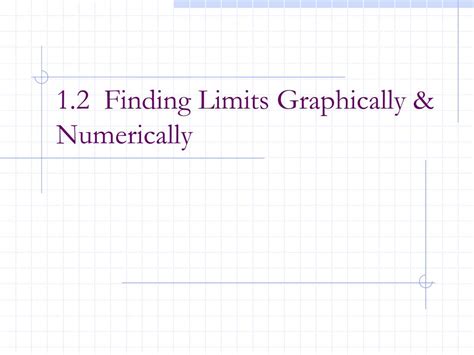 Ppt 12 Finding Limits Graphically And Numerically Powerpoint