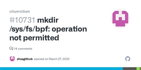 Mkdir Sysfsbpf Operation Not Permitted · Issue 10731 · Cilium