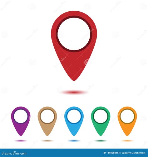 Map Pointer Icon GPS Location Symbol Flat Design Style Stock Illustration Illustration Of