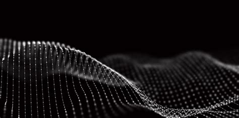 추상 흰색 파티클 배경입니다 점 풍경이 있는 흐름 파 디지털 데이터 구조 미래의 메시 또는 사운드 그리드 패턴 점 시각화 기술 벡터 그림 0명에 대한 스톡 벡터 아트 및