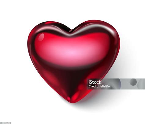 빨간색 투명 3d 유리 심장 3차원 형태에 대한 스톡 벡터 아트 및 기타 이미지 3차원 형태 공휴일 그림자 Istock